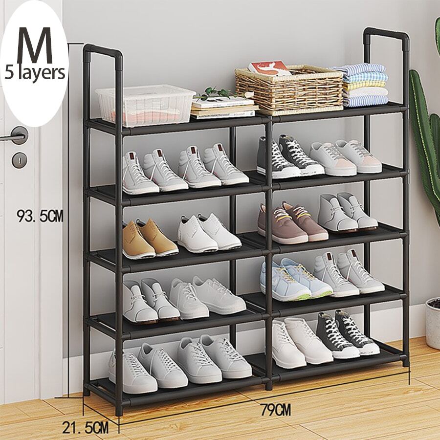 Four-layer double-row assembled device storage shoe rack home assembled ...