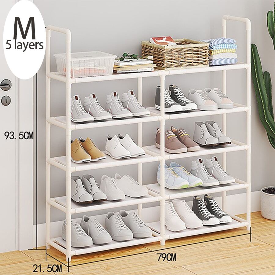 Four-layer double-row assembled device storage shoe rack home assembled ...