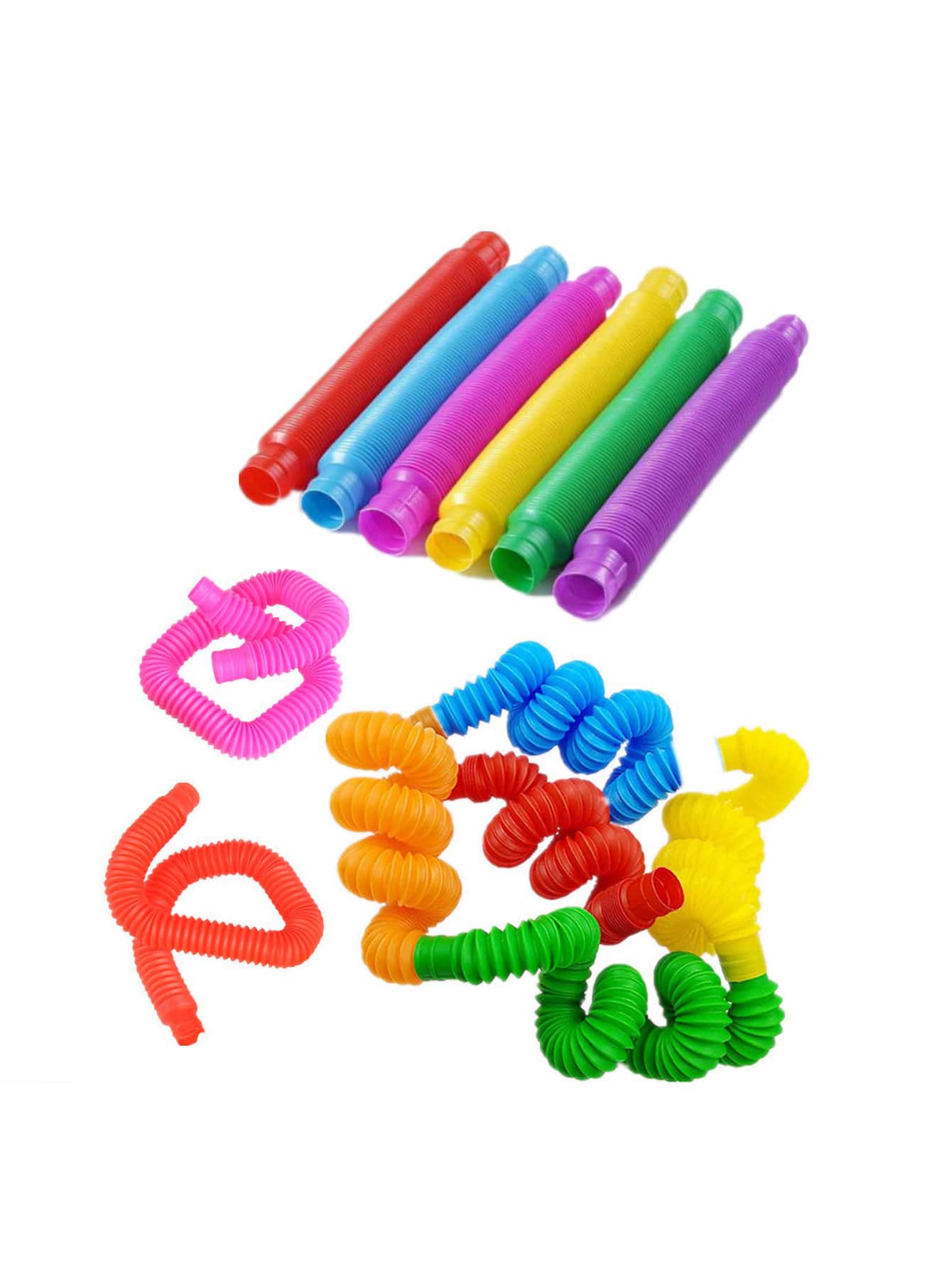 10pcs Stress Relief Stretch Pipe Toy, DIY Sensory Random Color ...