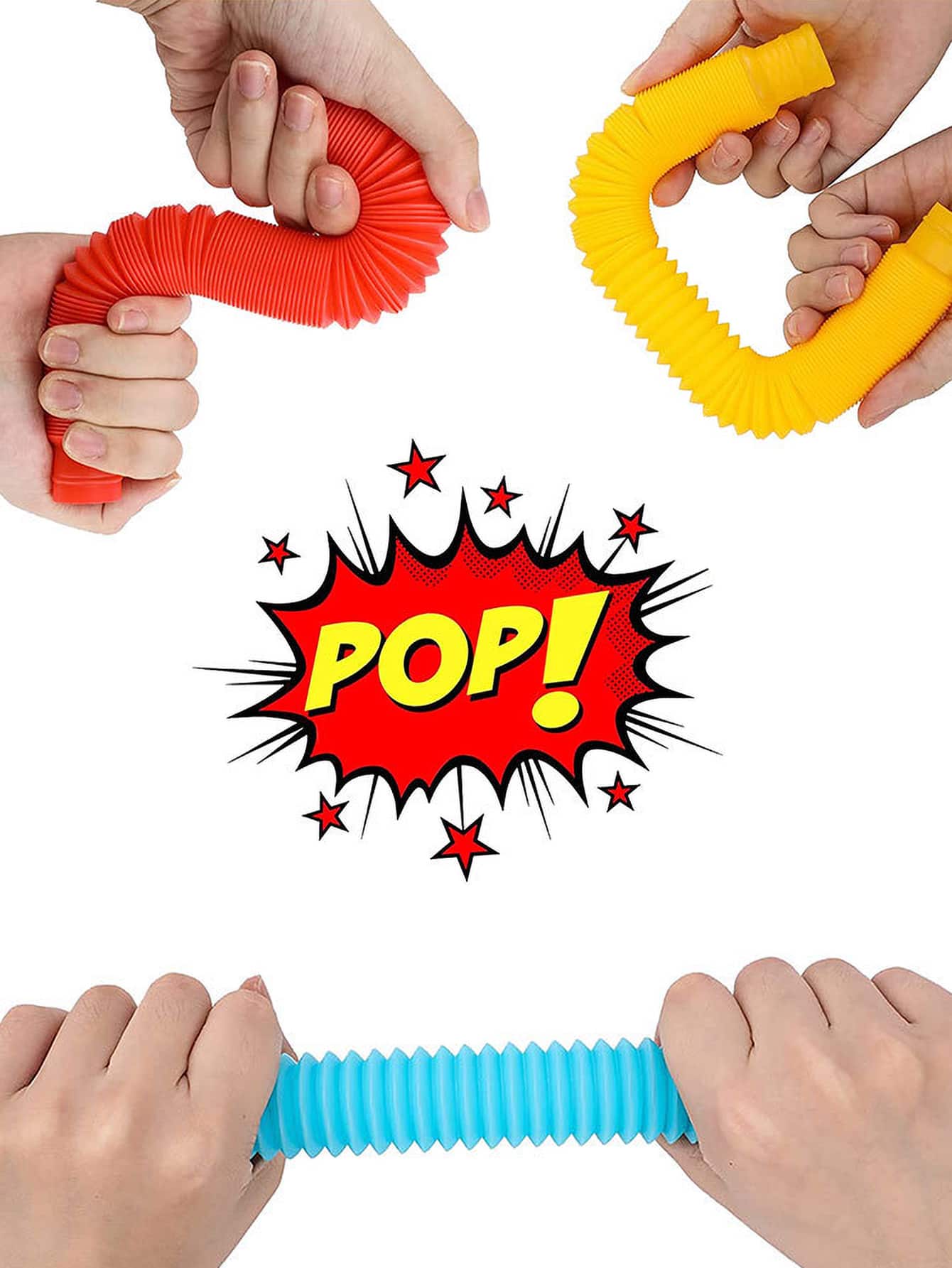 10pcs Stress Relief Stretch Pipe Toy, DIY Sensory Random Color ...