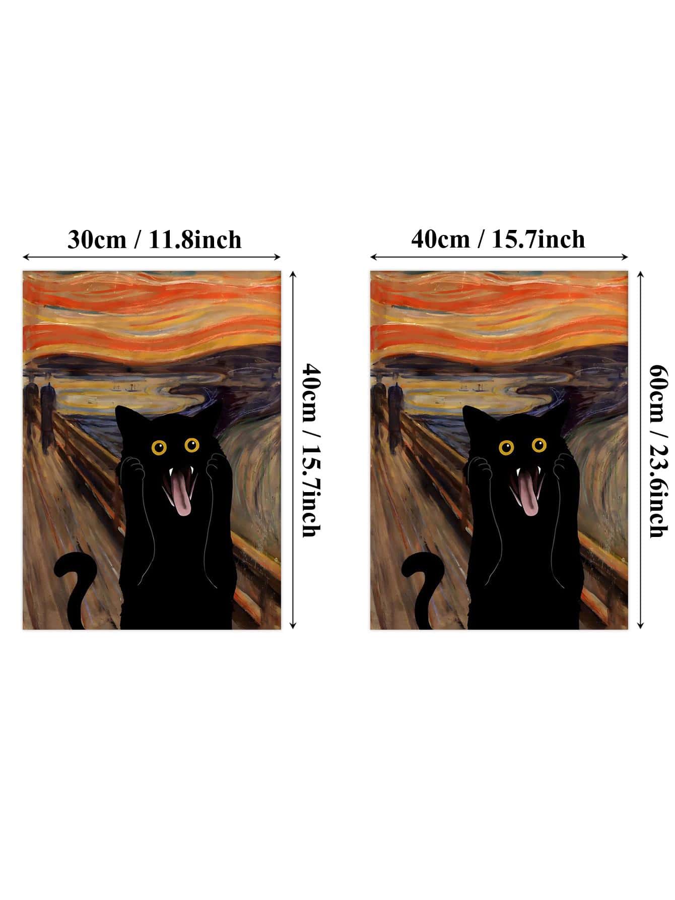 1pc Edvard Munch Art Canvas Print, Screaming Animals Poster, Funny Wall ...