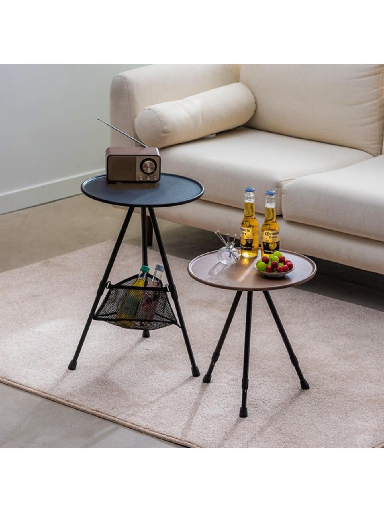 Outdoor Camping Portable Table, Lightweight Foldable Small Round Table ...