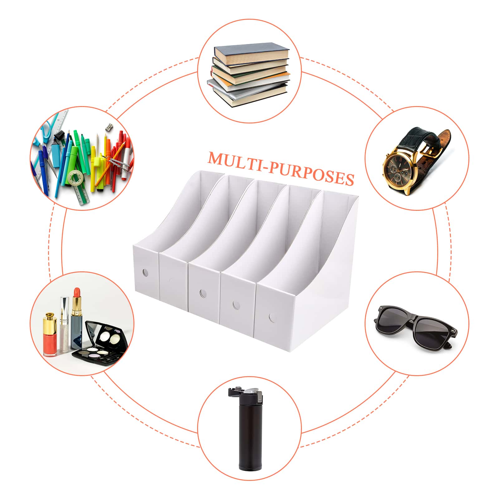 Pack of 5 Magazine Boxes, File Organizer, Waterproof Standing Folder ...