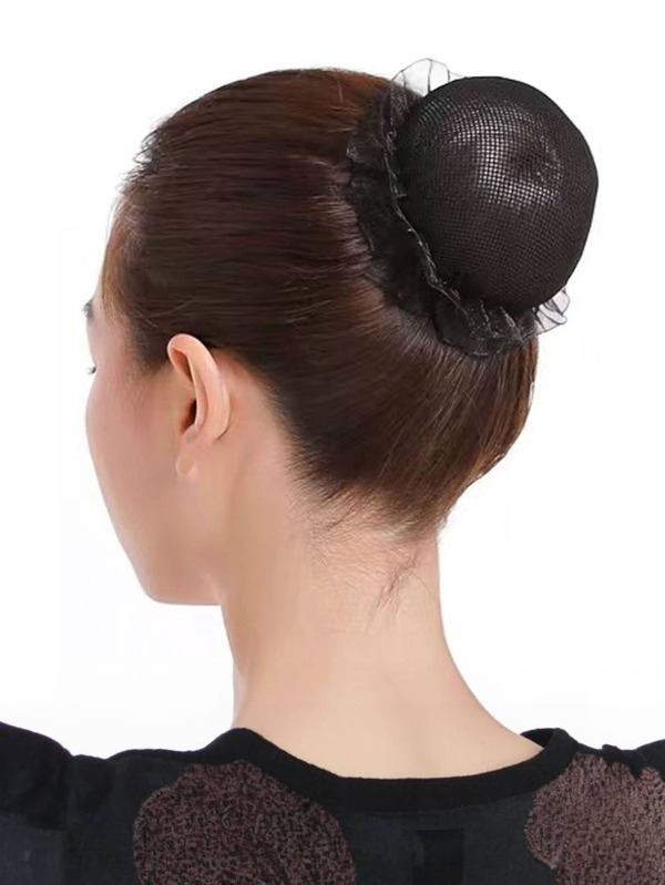 6pcs Assembled Black Hair Nets For Ballet Dance, Bun Hair Styling ...