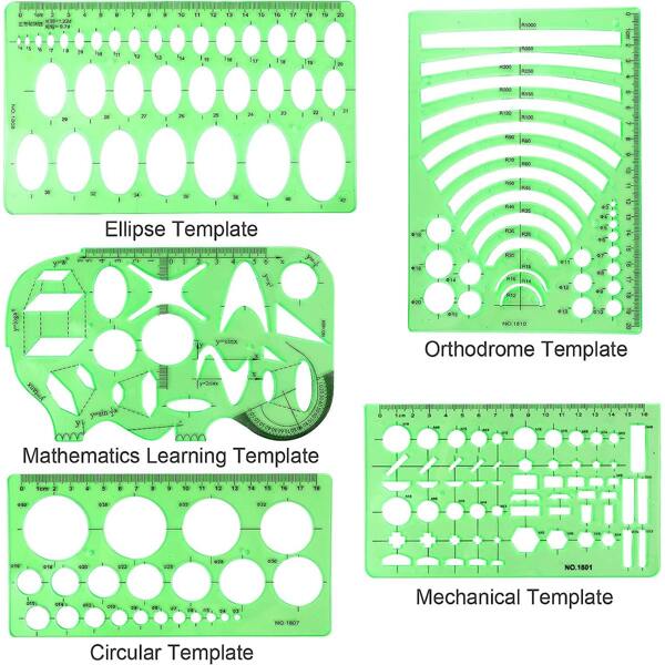 11pc Geometric Drawings Templates, Drafting Stencils Measuring Tools ...