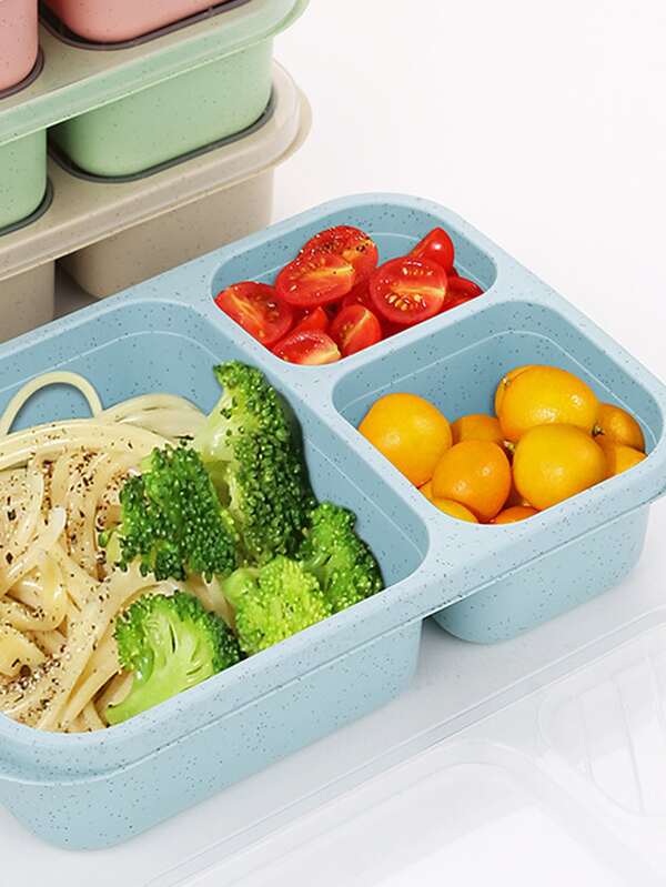 Wheat Straw Bento Box With Dividers And Lid For Microwave, Perfect For ...