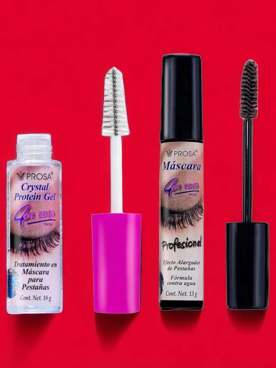 Rimel Transparente Crytal Protein Gel Y Rimel Negro Profesional Prosa ...