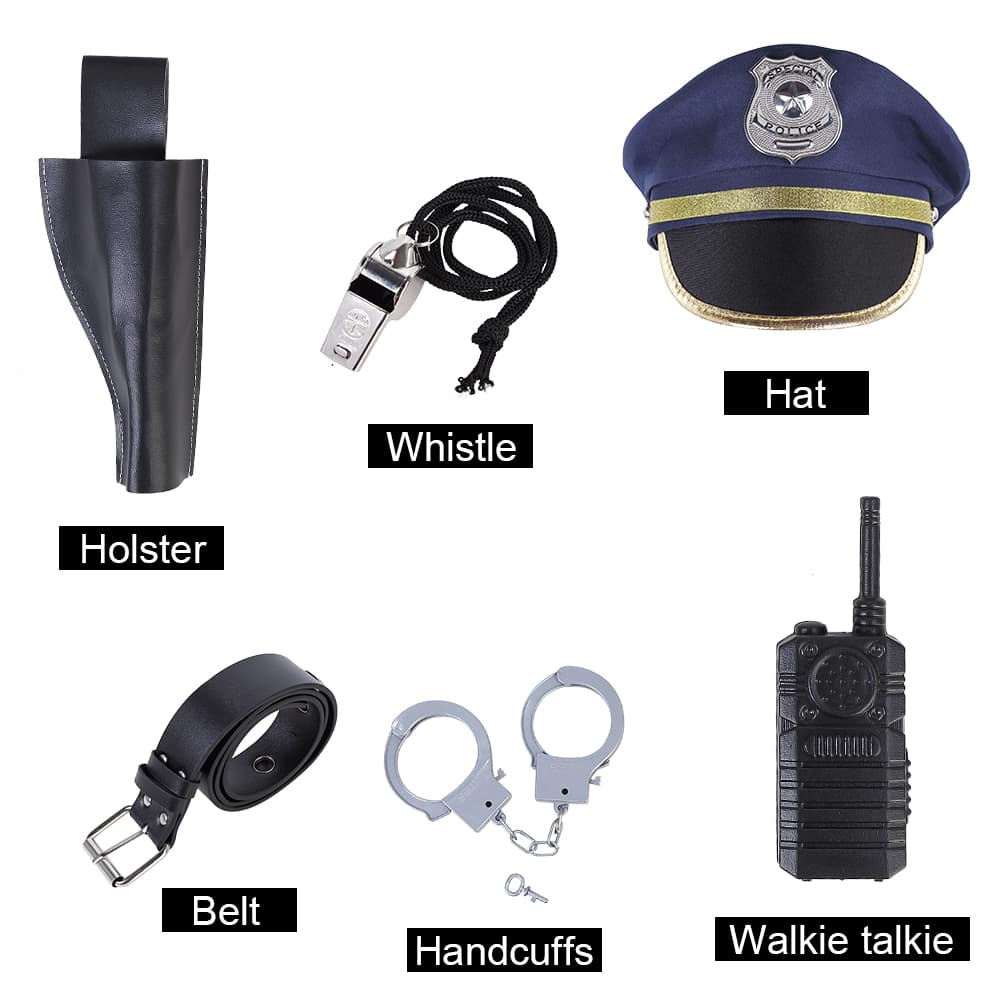 Police Officer Costume for Kids, Kids Dress Up Set Role Play Officer ...