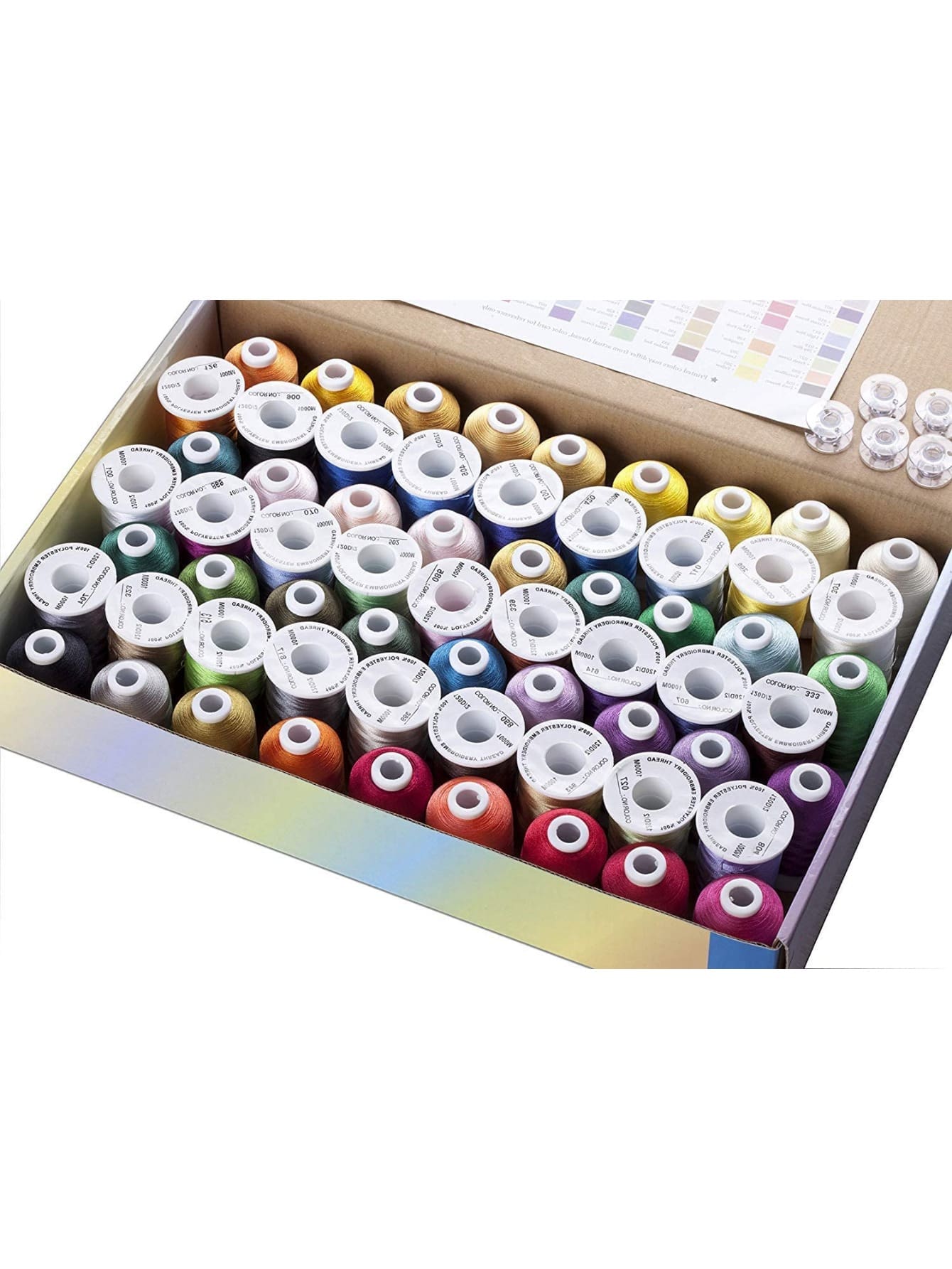 Simthread 63 Brother Colors Polyester Machine Embroidery Thread 1000M ...