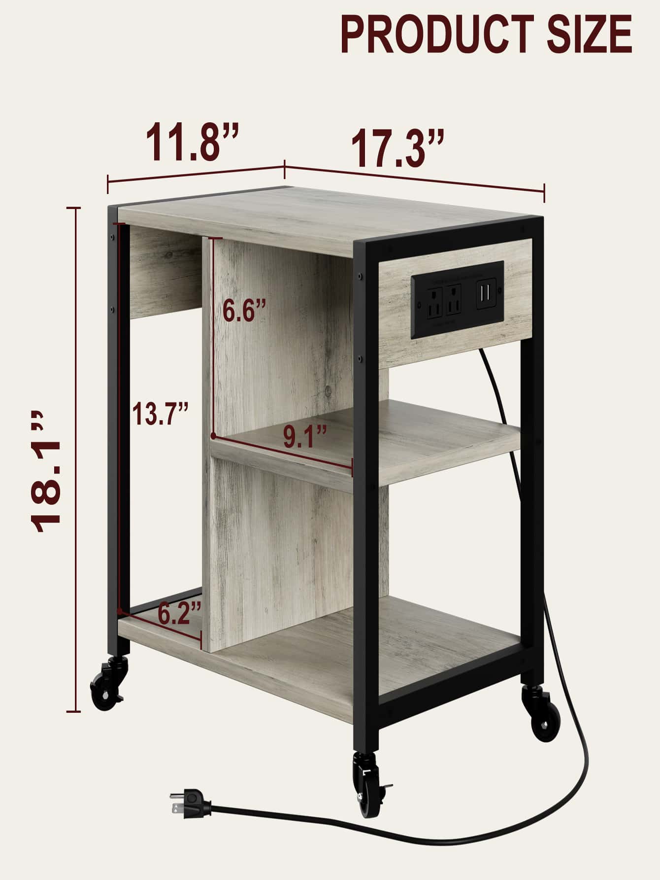 Printer Stand with Charging Station, Home Office Desktop Printer Stand ...