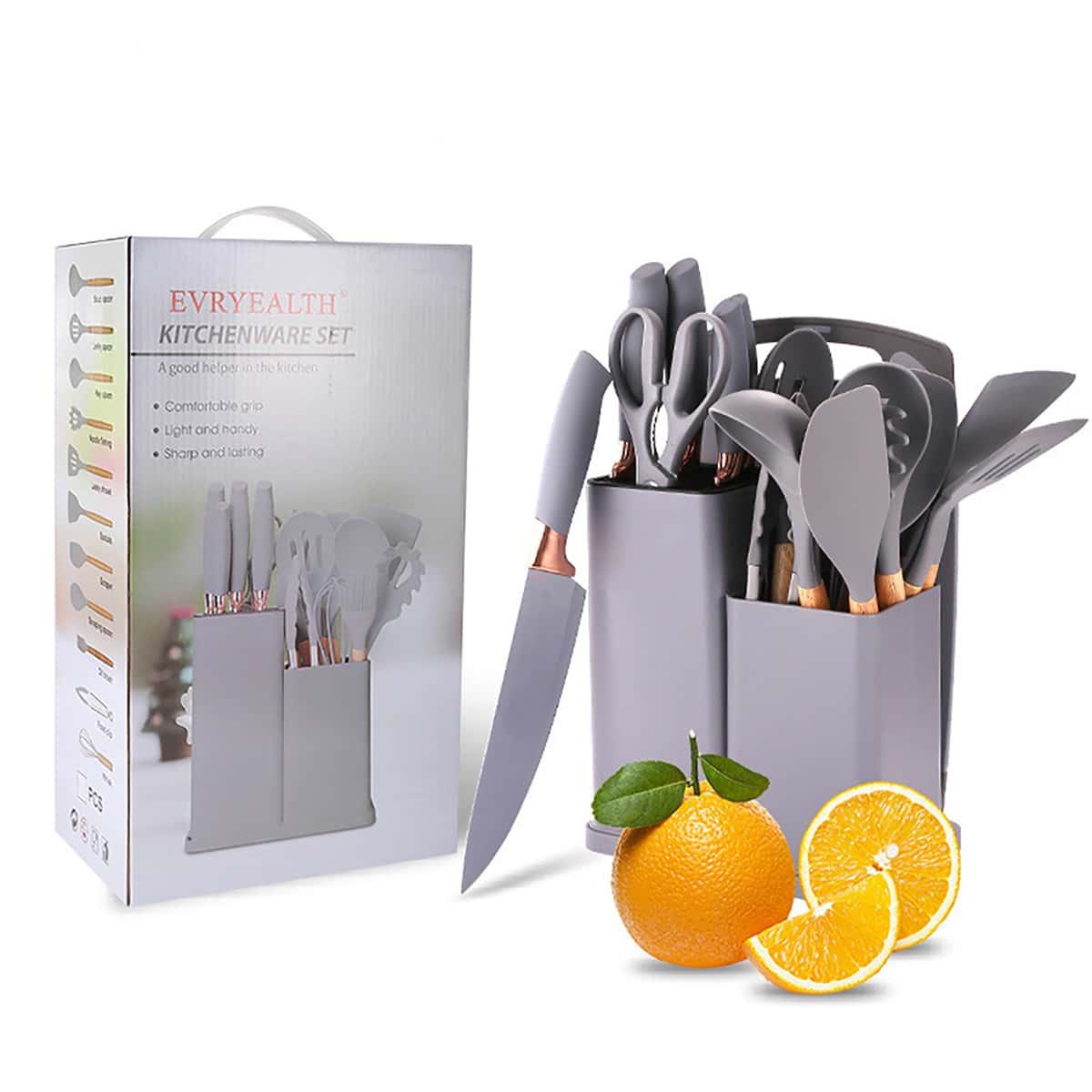 19pcs/Set Silicone Kitchen Tool Set With Knife Combination And Storage ...