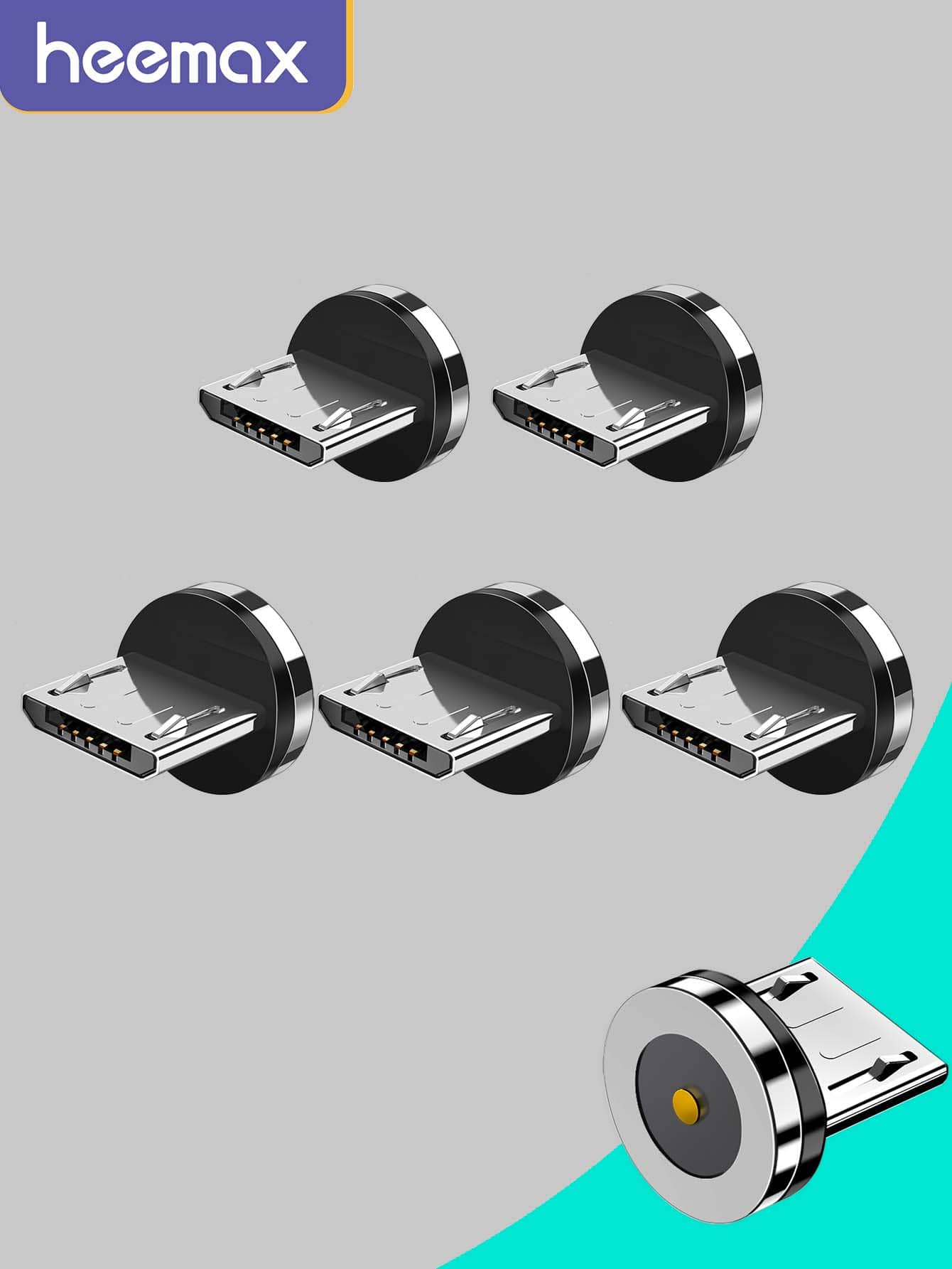 Micro USB Magnetic Plug Connector Universal for Round One Point ...