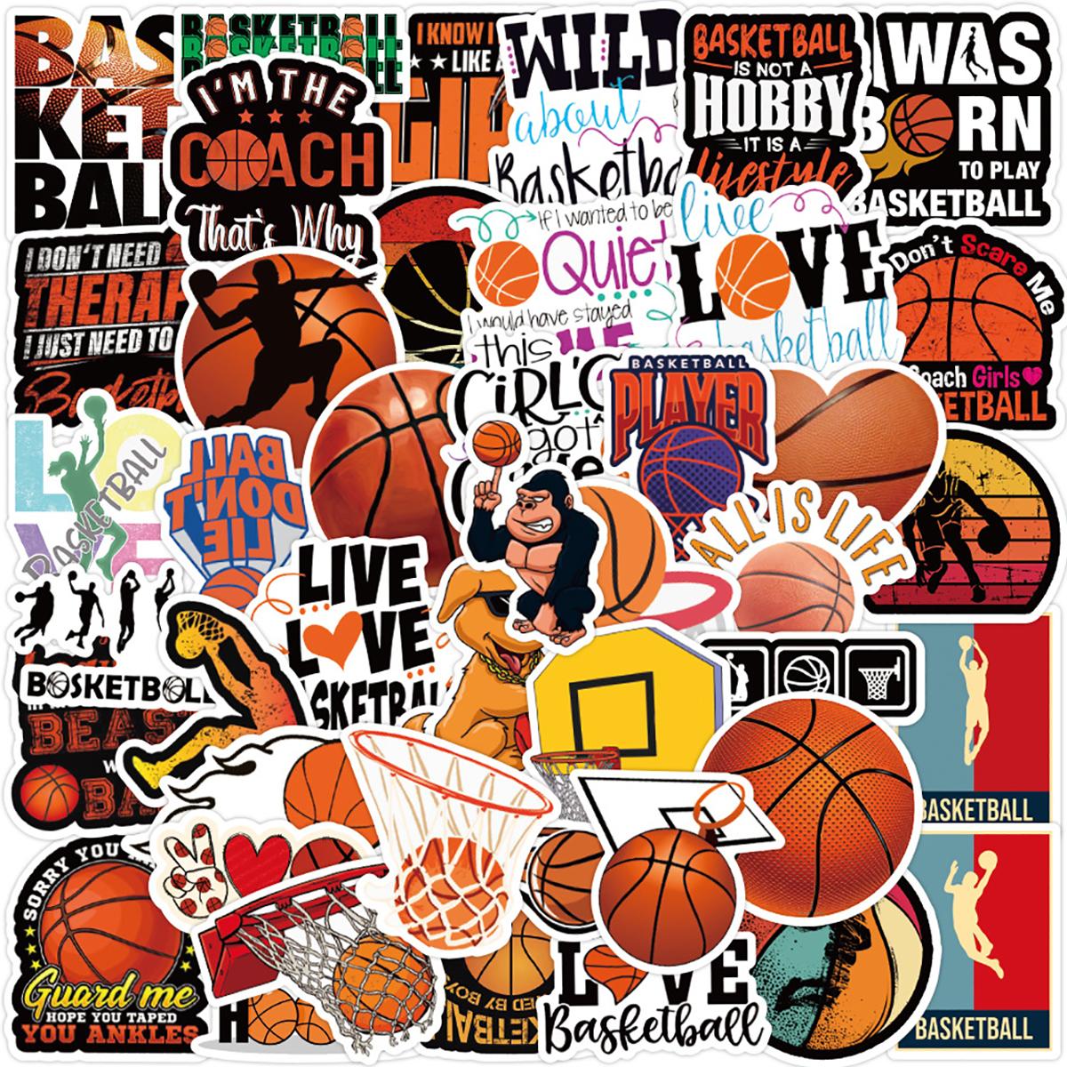 50Pcs Basketball Stickers, Basketball Scrapbook Stickers for Kids Teens ...