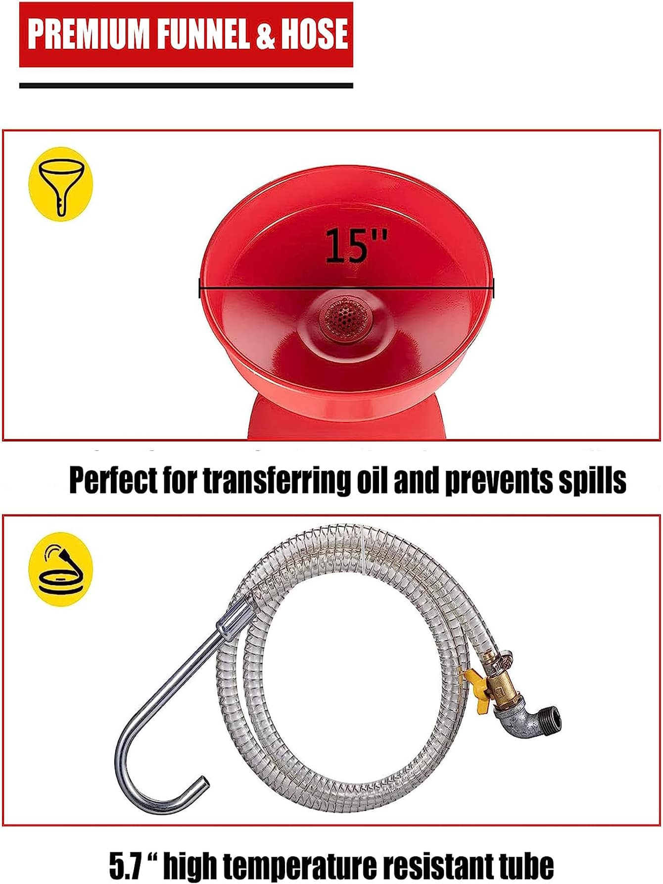 20 Gallon Portable Oil Drain Tank, Air Operated & Adjustable Funnel ...