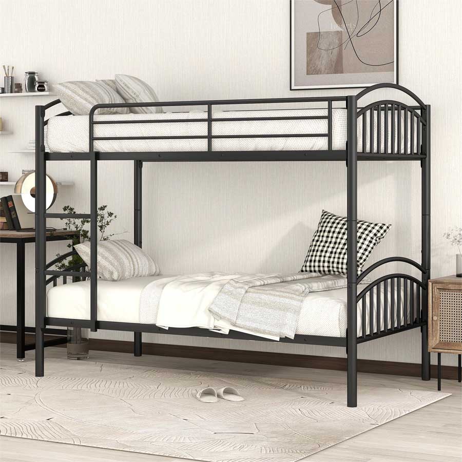MERAX Twin Over Twin Metal Bunk Bed, Divided Into Two Beds | SHEIN USA