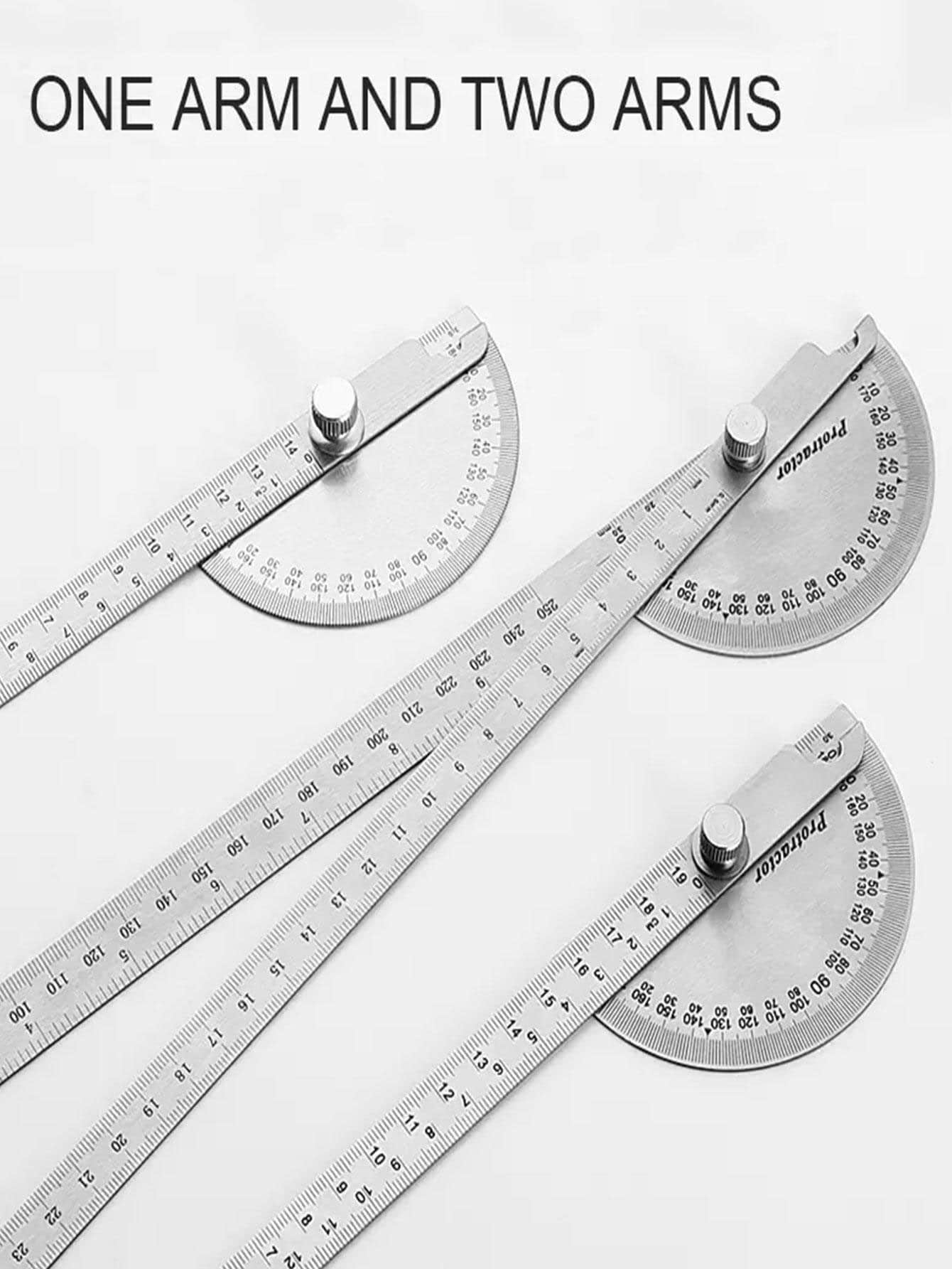 1pc Stainless Steel Protractor High Precision Angle Ruler Woodworking ...