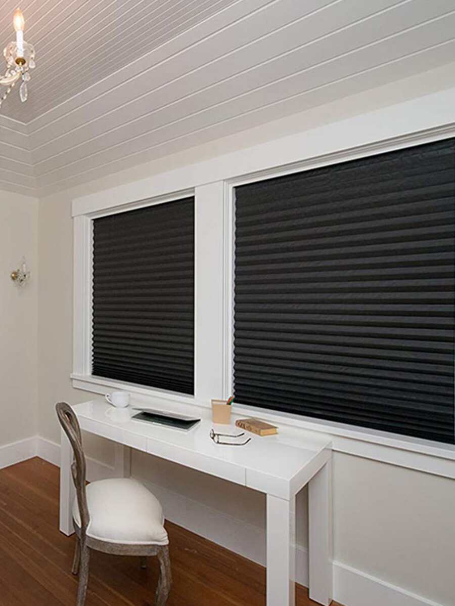 1pc Pleated Zebra Blinds Roller Adhesive Window Shades Foldable ...