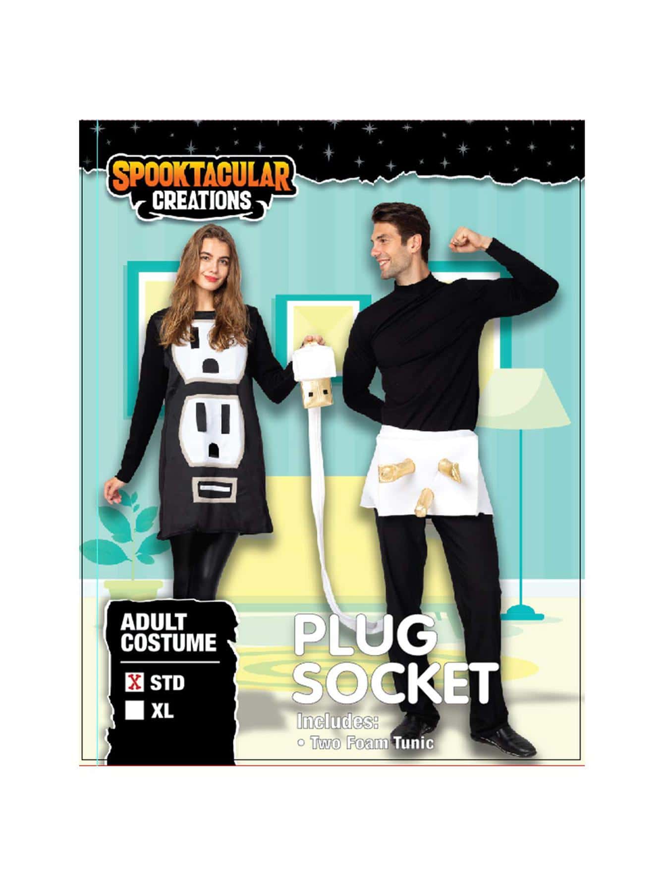 Spooktacular Creations USB/Light Plug And Socket Couple Set Halloween ...