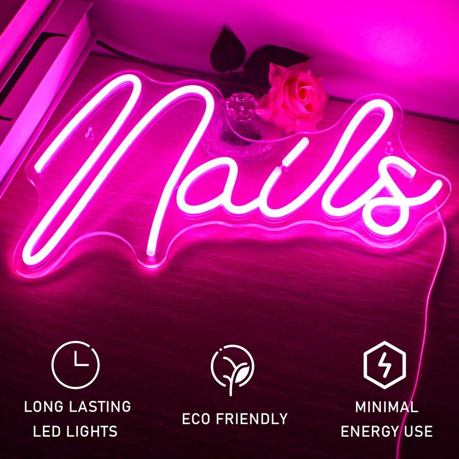 Neon Led Light Sign In Light Pink For Beauty Salon, Spa, Nail Salon ...