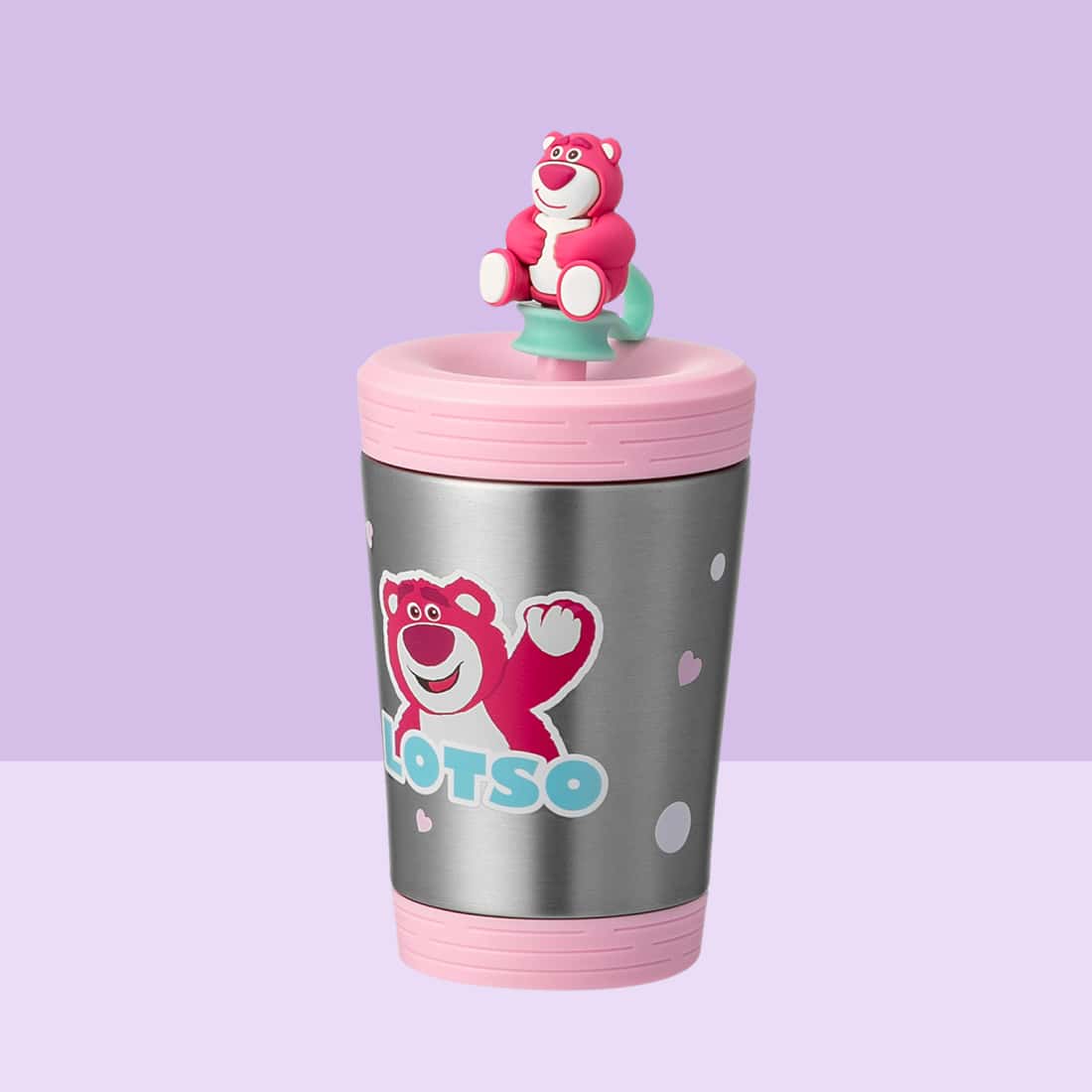 MINISO Disney Lotso Stainless Cup with Straw and Lanyard (13.5oz ...
