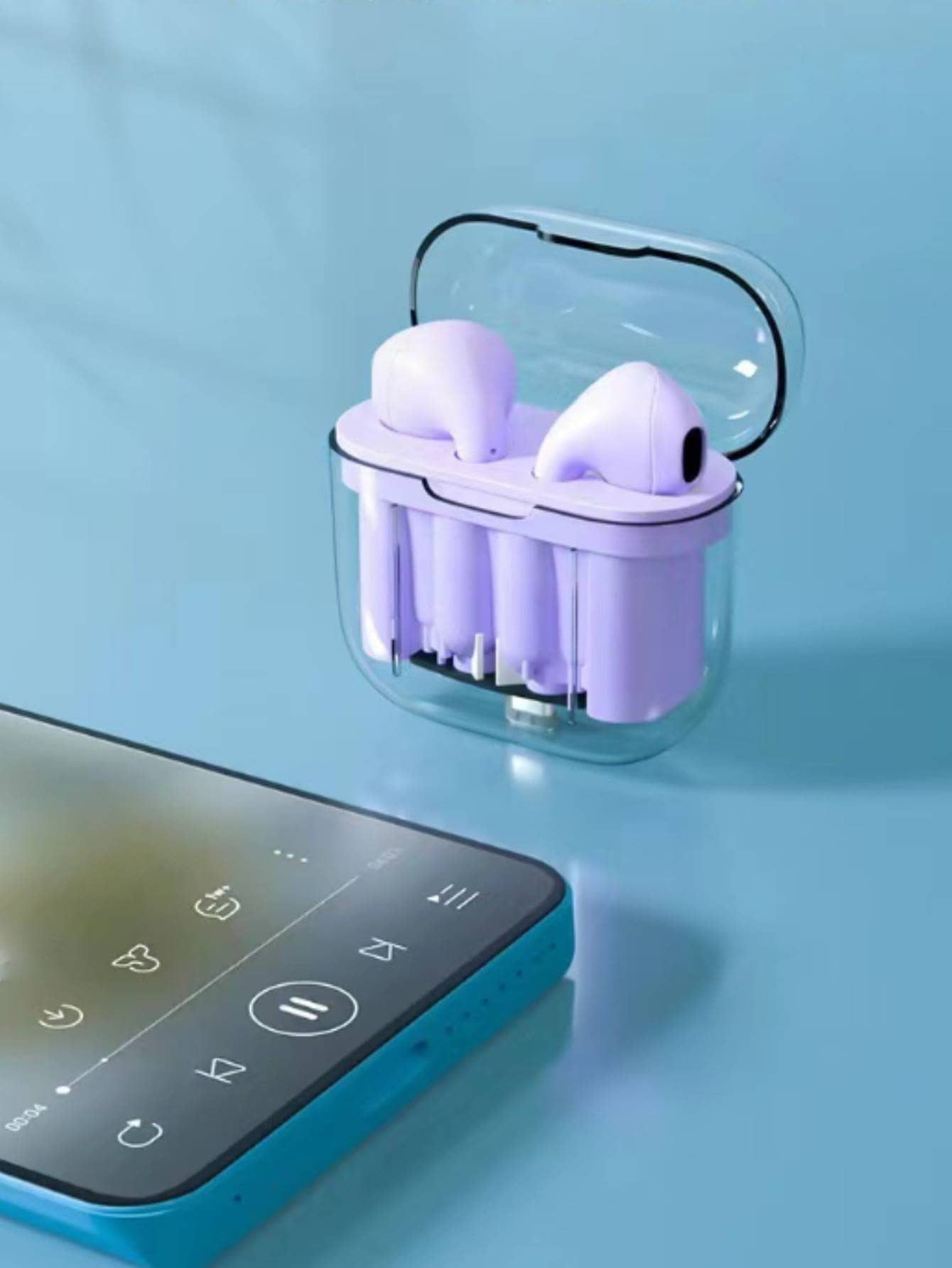 Wireless Earbuds Purple v5.3 with Microphone for Working Out Noise ...