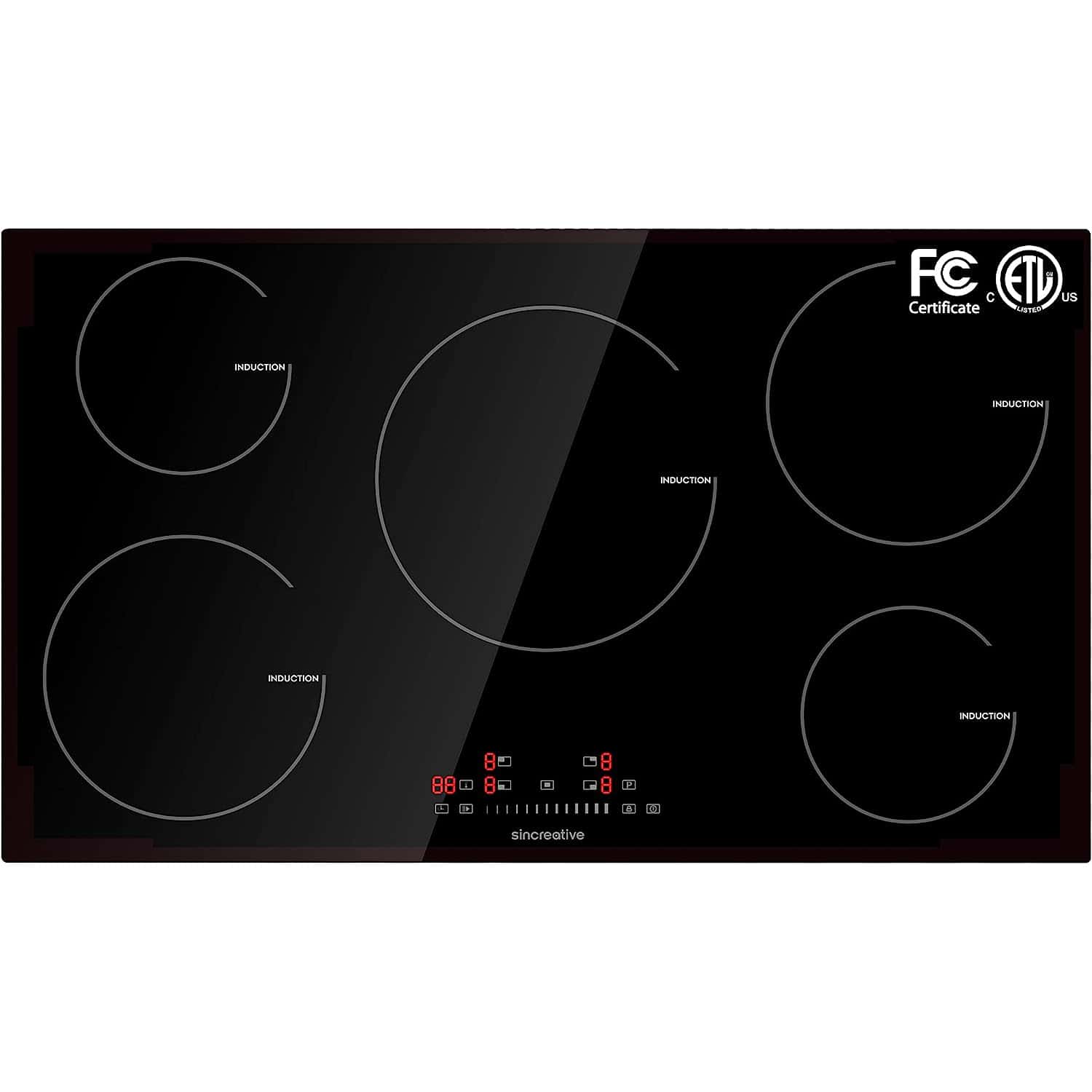 Induction Cooktop 36 Inch, Electric Cooktop 5 Burners, Drop-in ...