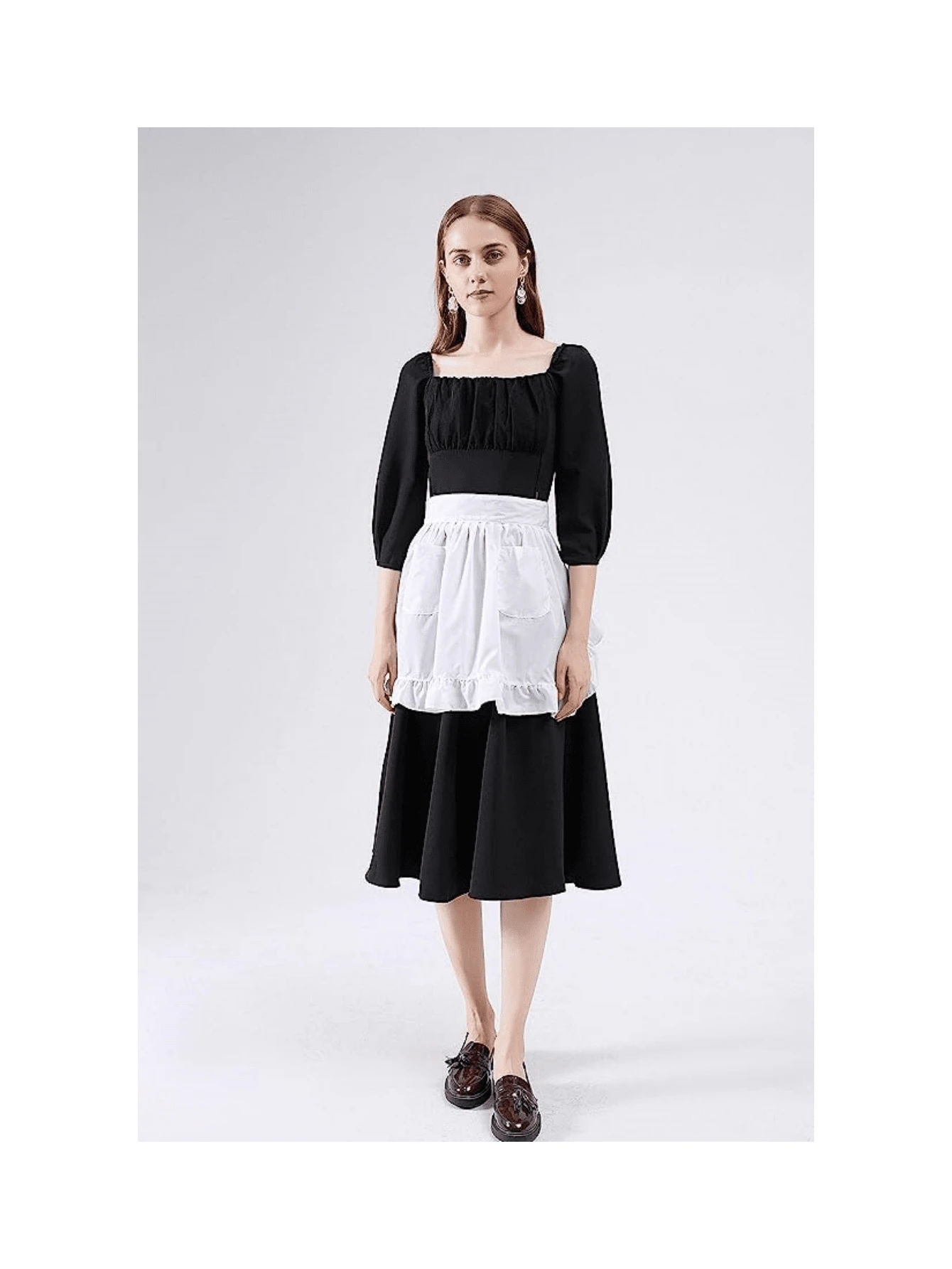 Polyester Fabric Double Pocket Women's Apron With Ruffle Trim | SHEIN USA