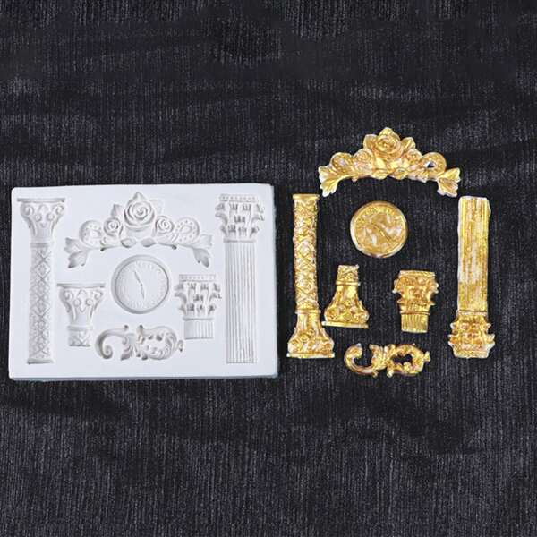 3d European Style Roman Column Silicone Mold For Making Gum, Chocolate ...