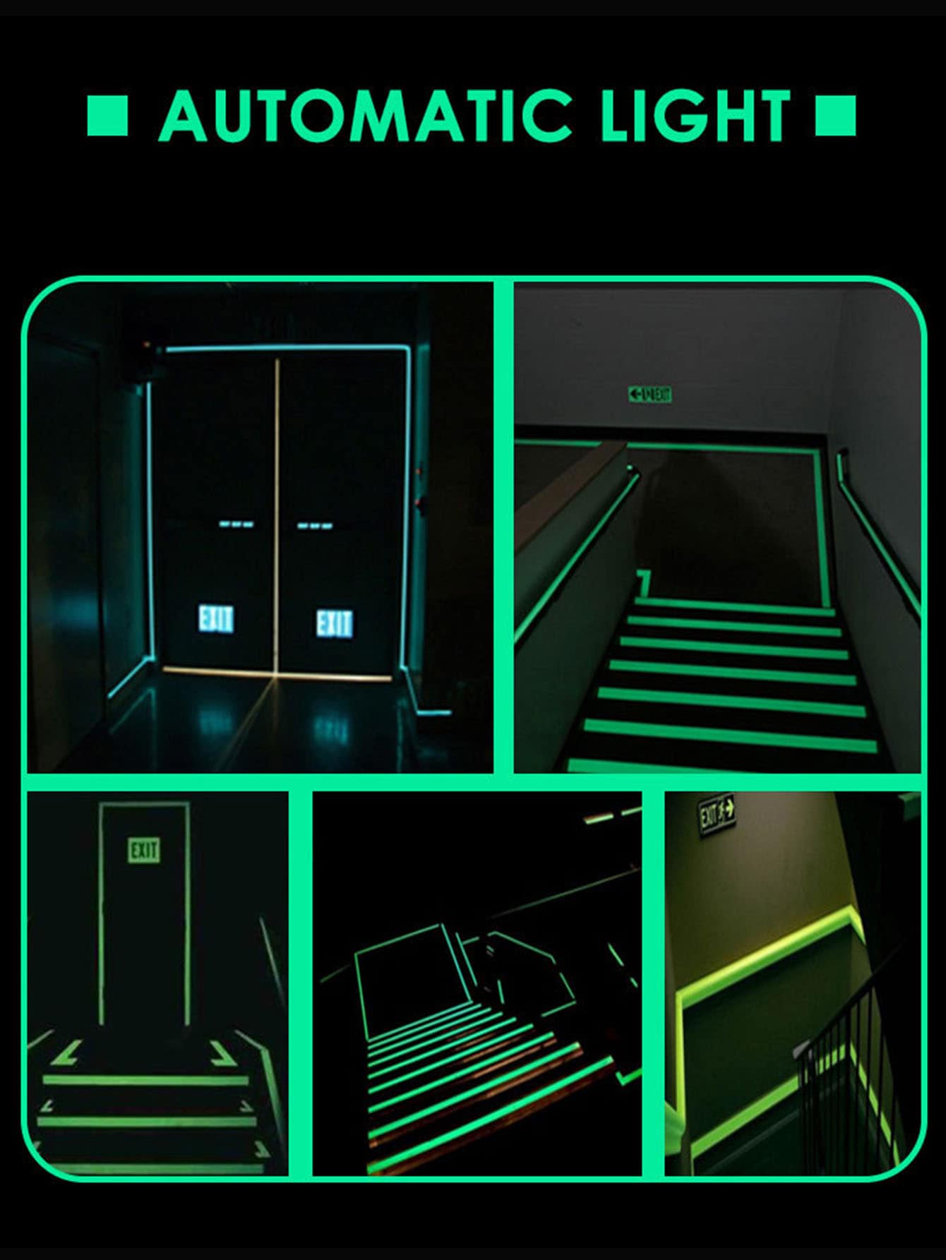 1 Roll Luminous Tape, Self-Illuminating Warning Tape For Walls, Door Frames, Stairs | SHEIN USA