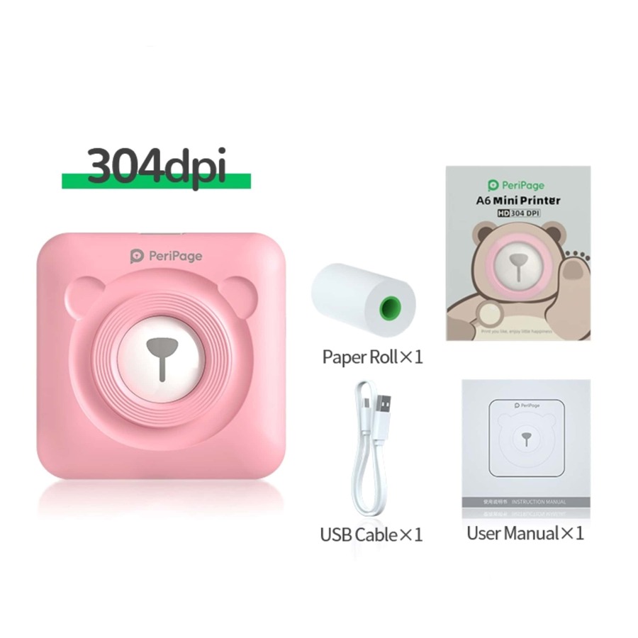 1pc Mini Wireless HD Model 304dpi Portable Printer Photo Printer ...