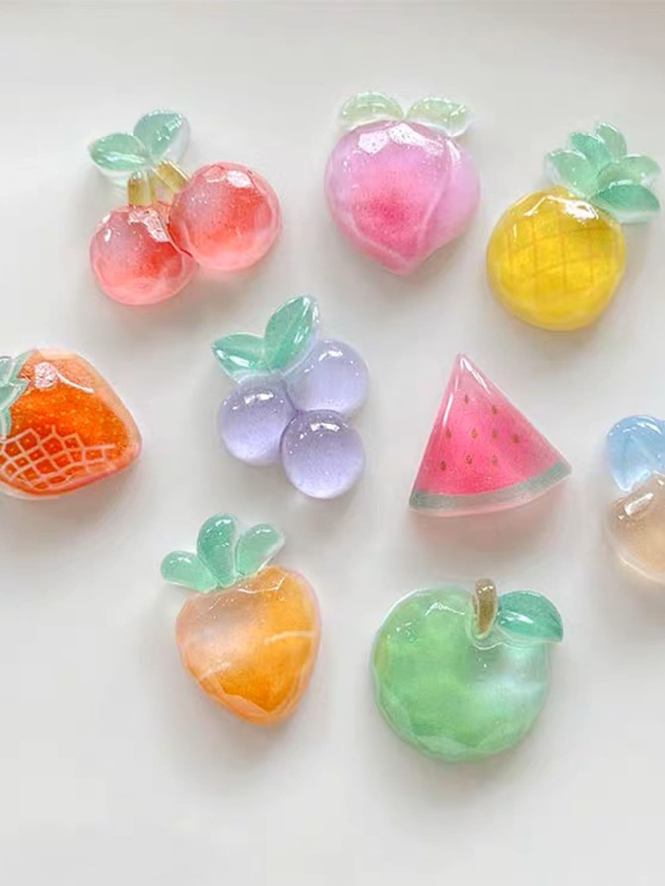 5pcs/set Cute Cartoon Crystal Fruit Shaped Fridge Magnets For ...
