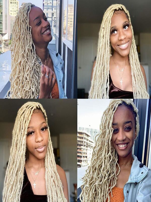 18 inch 1pc 613# Beige Faux Locs Crochet Hair Locs Crochet Hair Pre ...