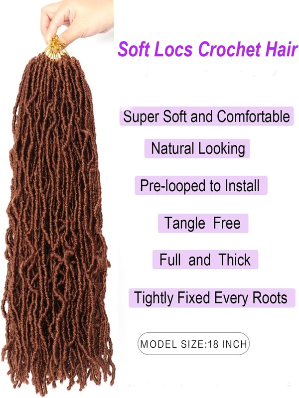 18 inch 1pc 30# Orange Faux Locs Crochet Hair Locs Crochet Hair Pre ...