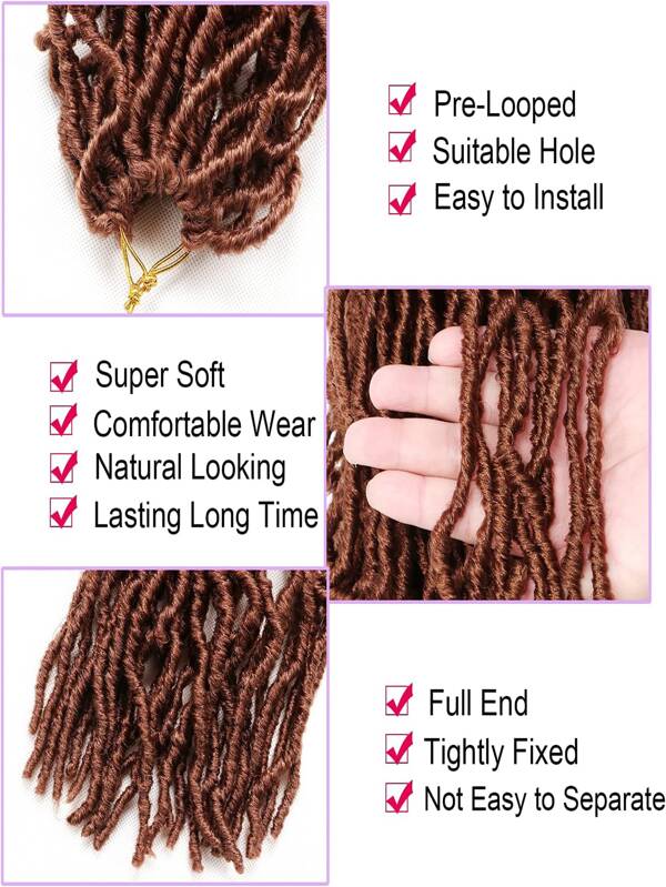 18 inch 1pc 30# Orange Faux Locs Crochet Hair Locs Crochet Hair Pre ...