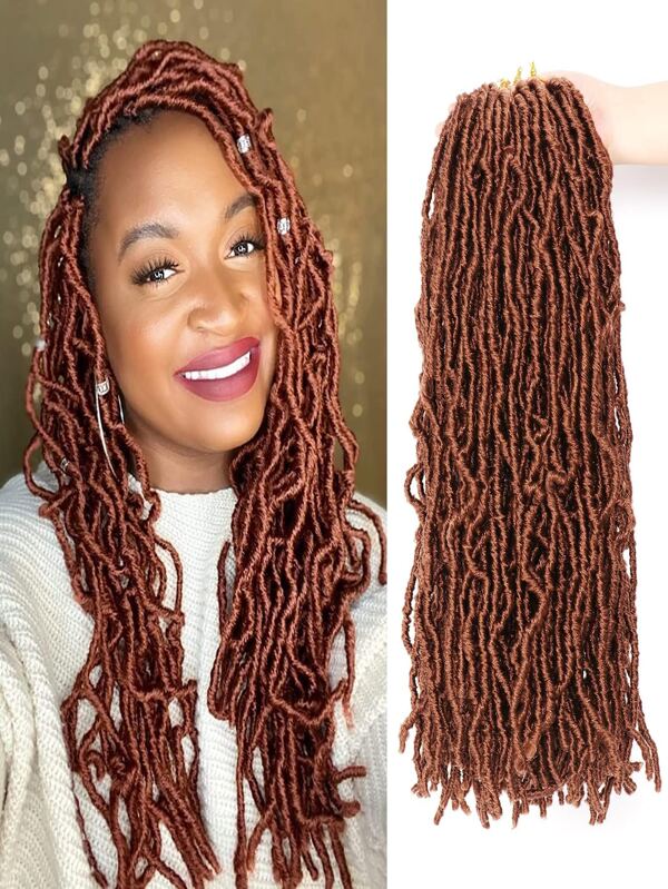 18 inch 1pc 30# Orange Faux Locs Crochet Hair Locs Crochet Hair Pre ...