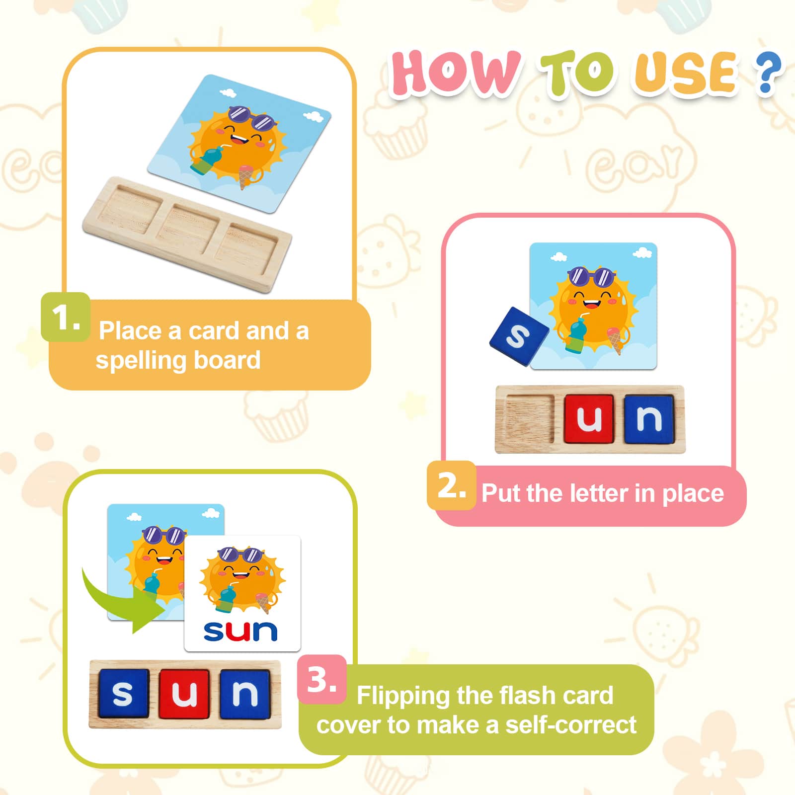 Wooden CVC Word Spelling Toy, Learning Activities for 3 4 5 Years Old ...