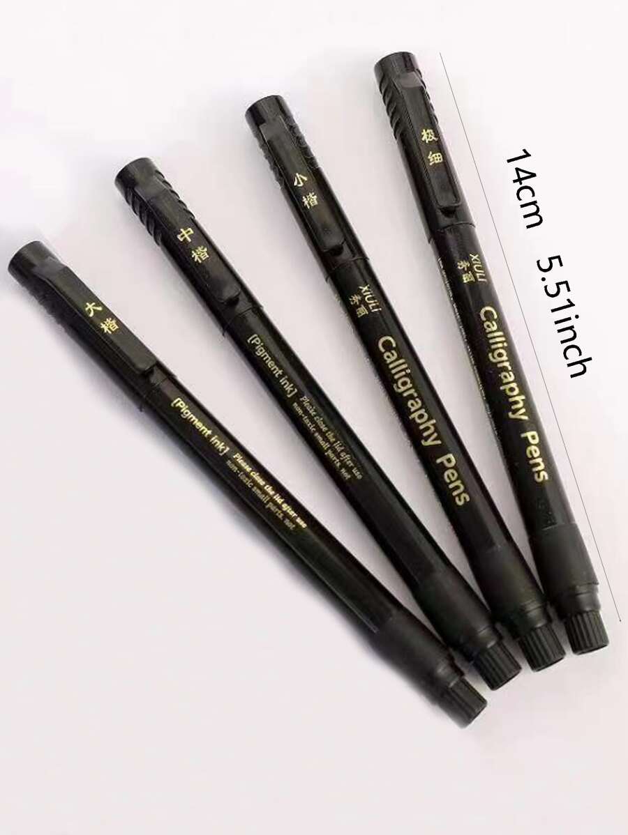 4pcs/set Calligraphy Brush Pen For Script Practicing, Signatures, Traditional Chinese, And Line ...