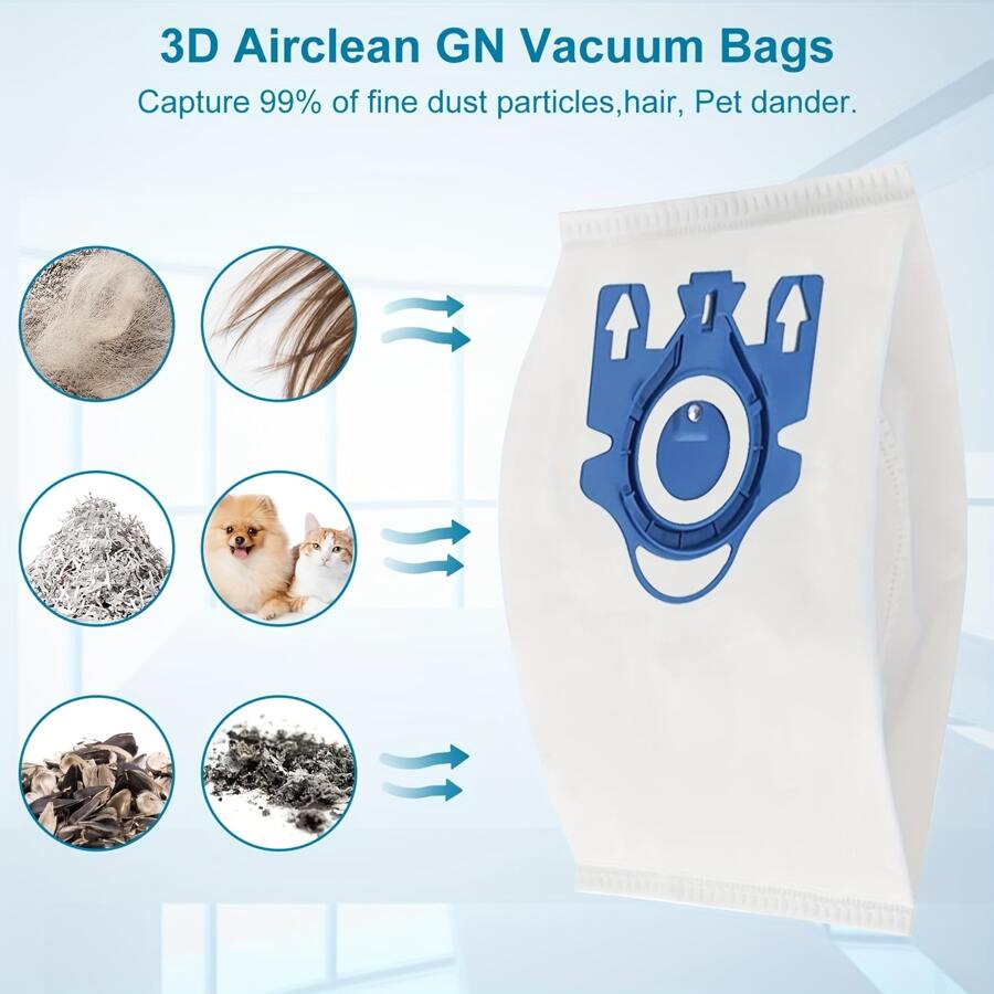 12 paquetes de bolsas de aspiradora 3D Airclean GN compatibles con ...