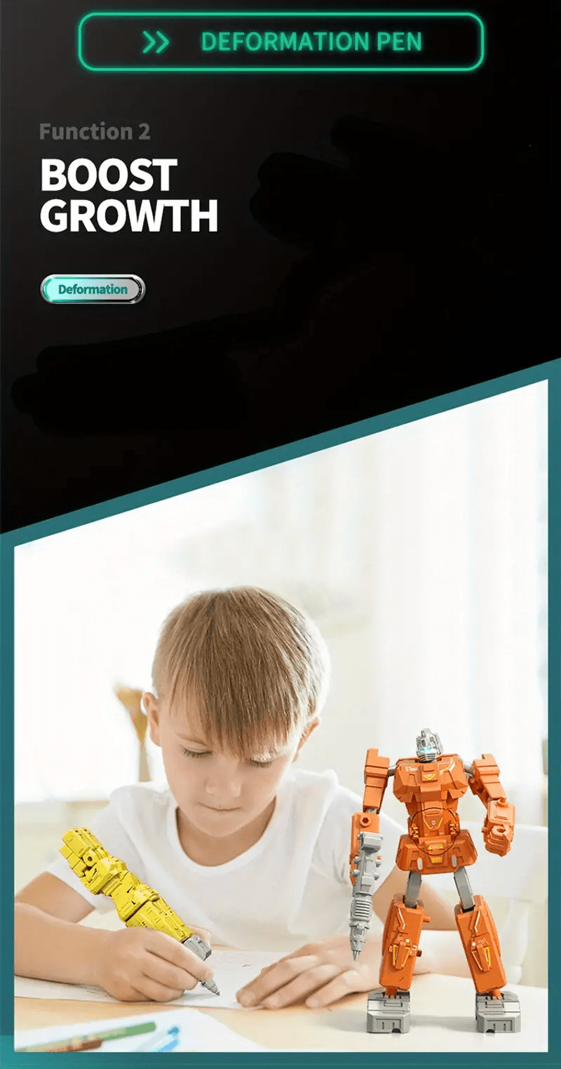 1pc Children's Robot Transforming Pen 2-in-1 Creative Stationery ...