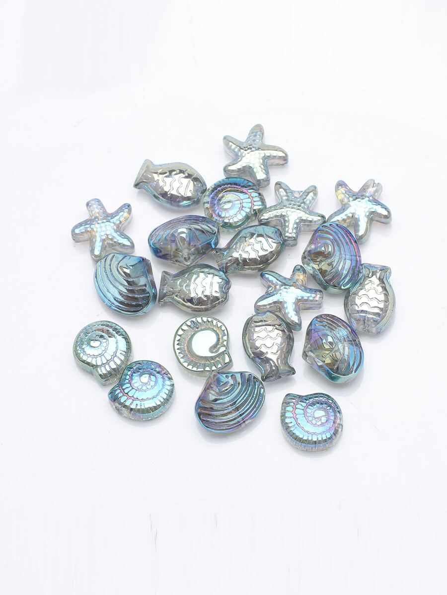 Transparent Green Ocean Style Resin Seashell, Starfish, Fish And ...
