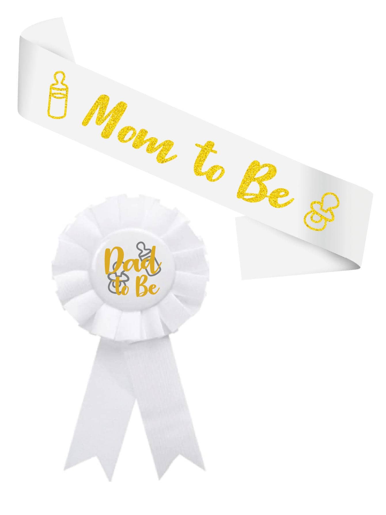 Baby Shower Sash and Button Pin , ’Mom to Be' Sash Pin with Beautiful ...