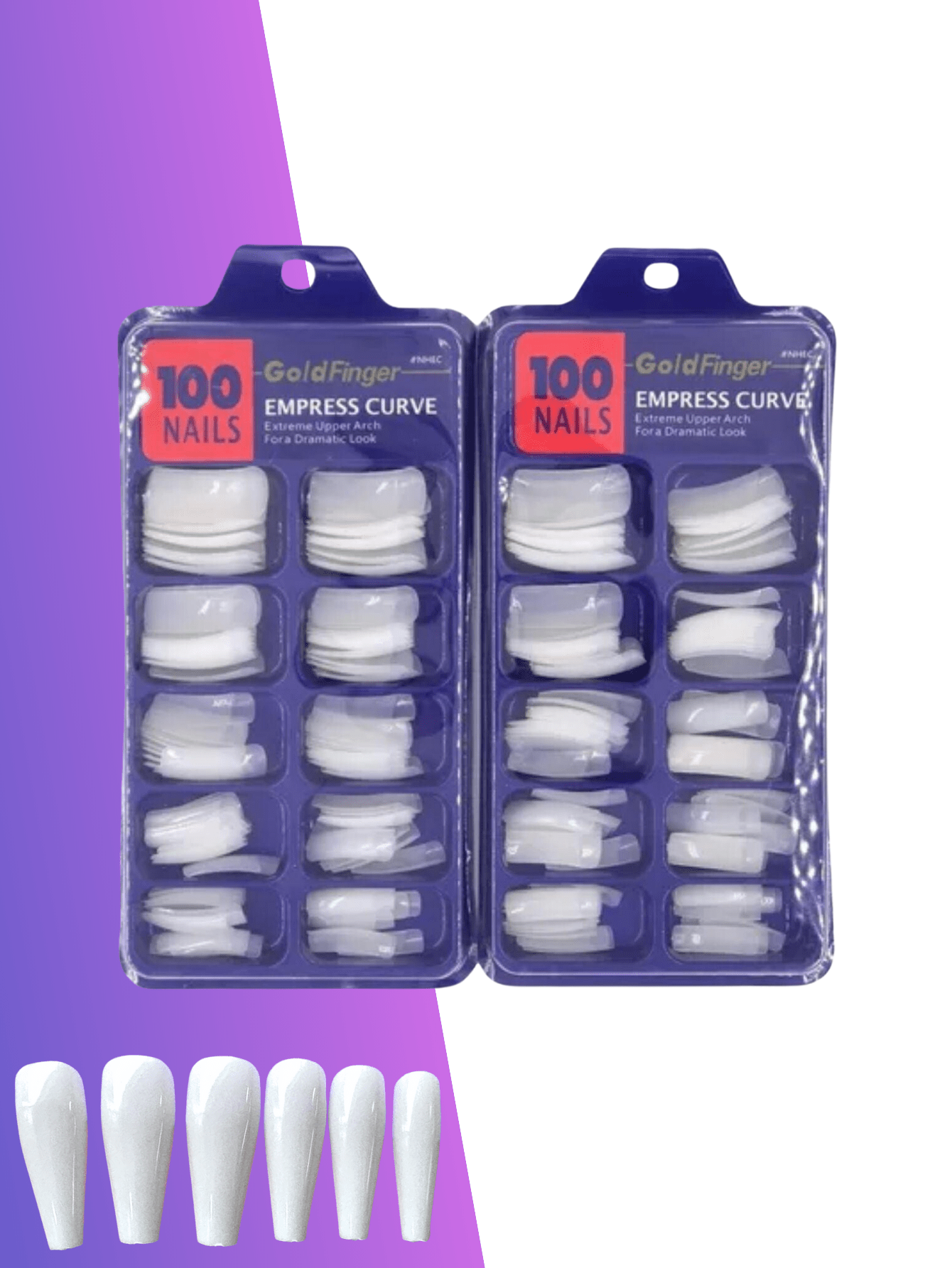 Kit de 100 Unhas Postiças Bailarina Branca Alongada | SHEIN Brasil