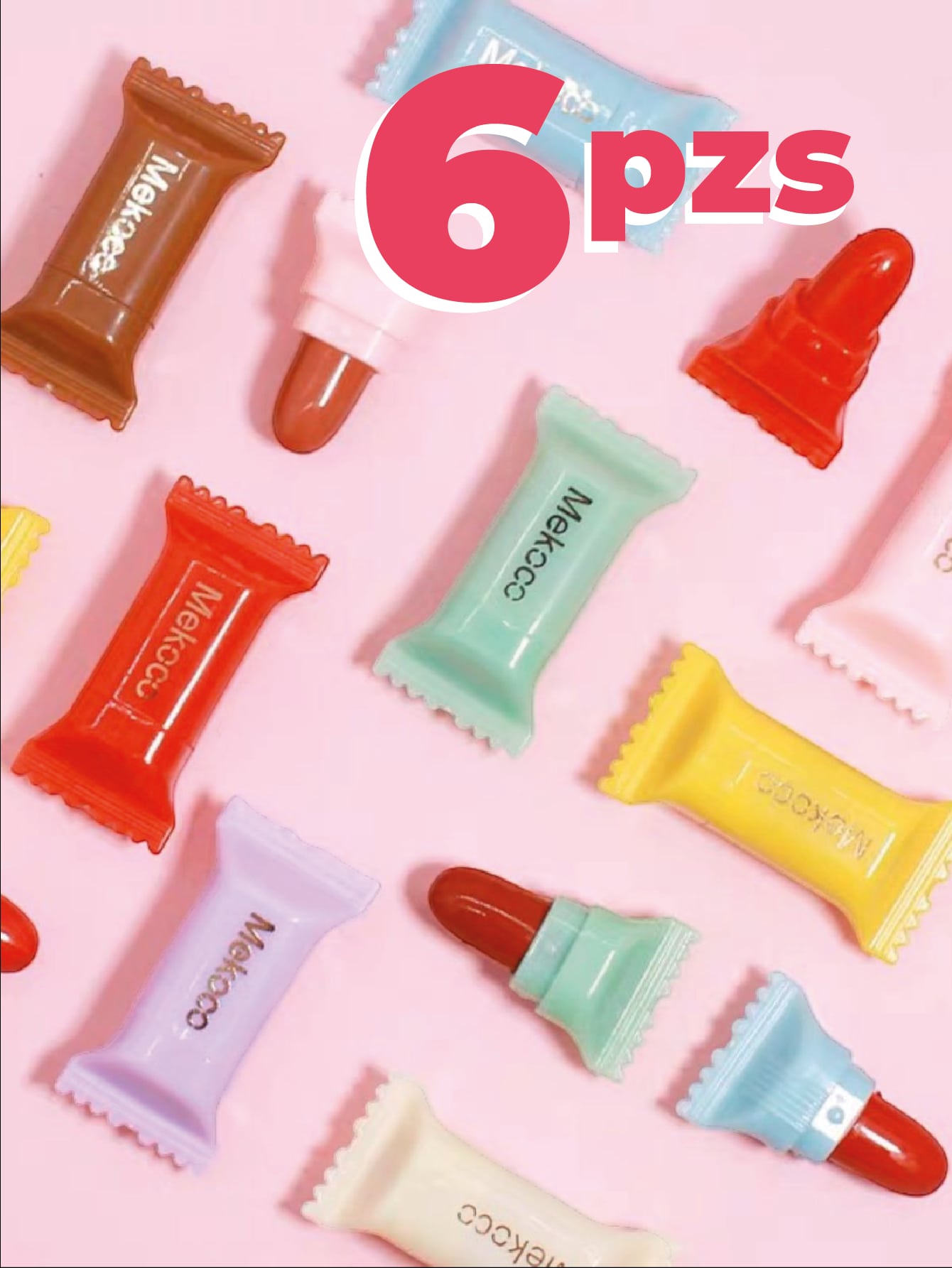 Pack 6pzs Mini labial de caramelos, resistente al agua, tinte de labios ...