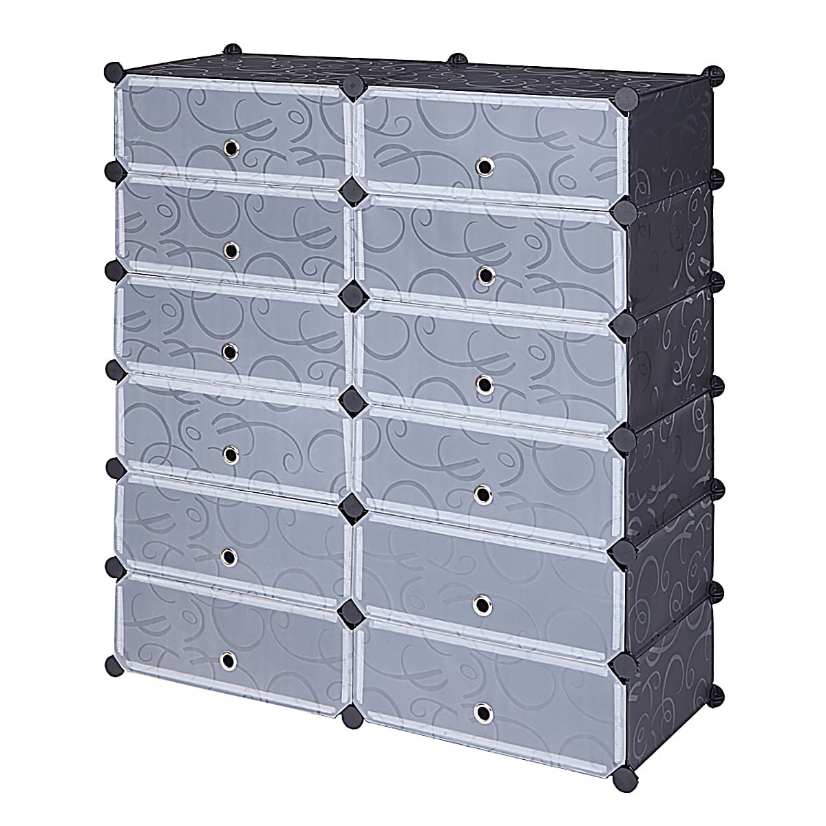 12-Cube Shoe Rack, DIY Plastic Storage Organizer,Modular closet cabinet ...
