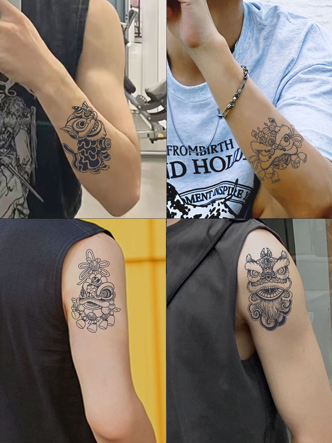 Cute Cartoon Lion Temporary Tattoo Sticker For Arm, Waterproof And Non ...