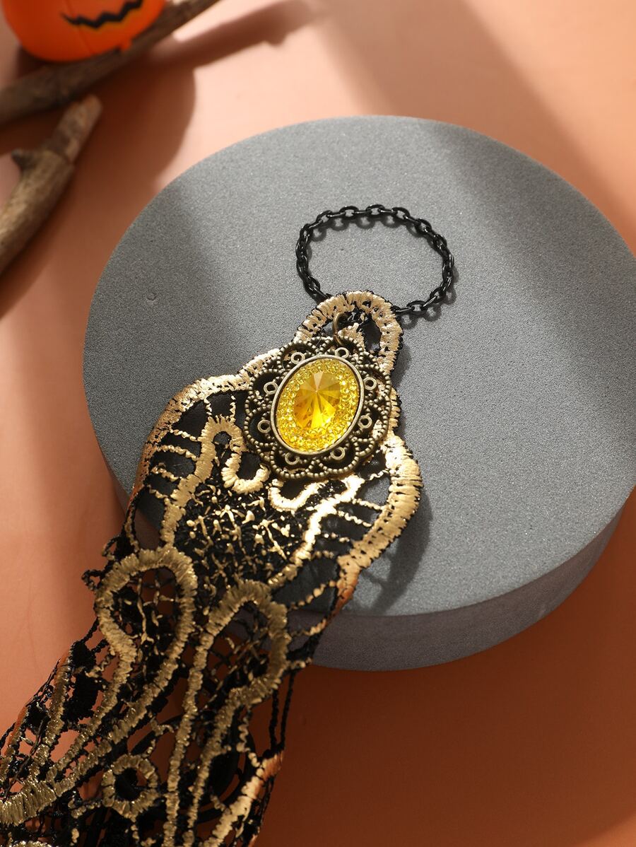 Gold Lace Gloves For Women, Vintage Floral Lace Decoration With Hand ...