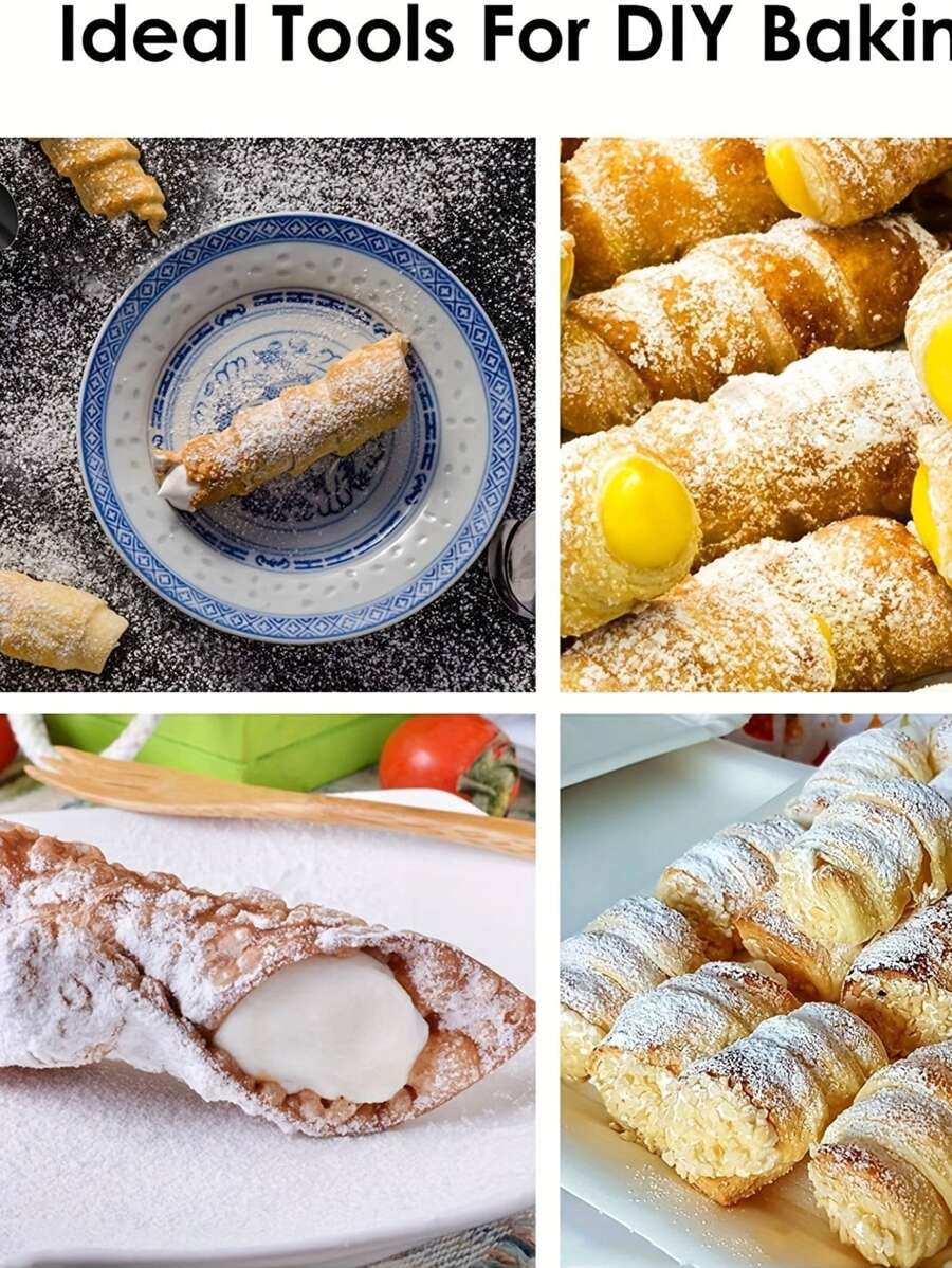 5pcs Stainless Steel Cone Shaped Pastry Molding Forms For Spiral Bread ...