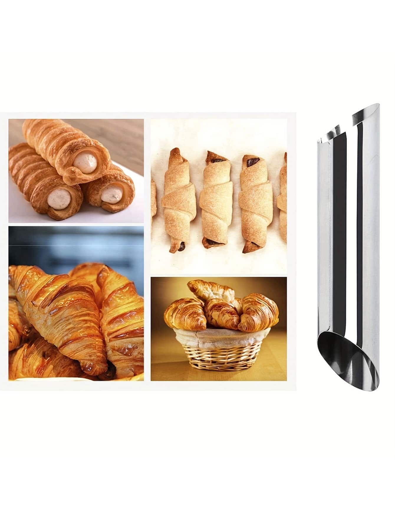 5pcs Stainless Steel Cone Shaped Pastry Molding Forms For Spiral Bread ...