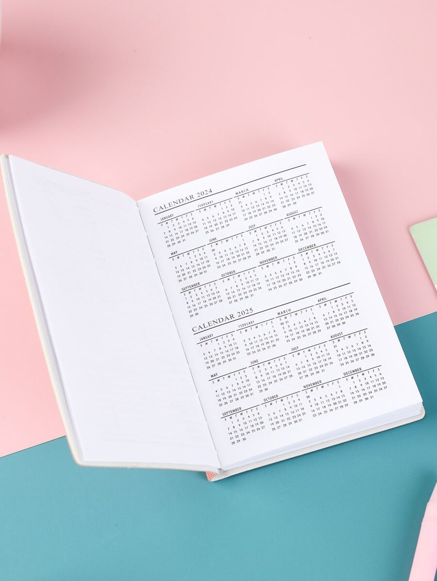 2024 English Planner A7 Daily Schedule Notebook Mini Portable Journal ...