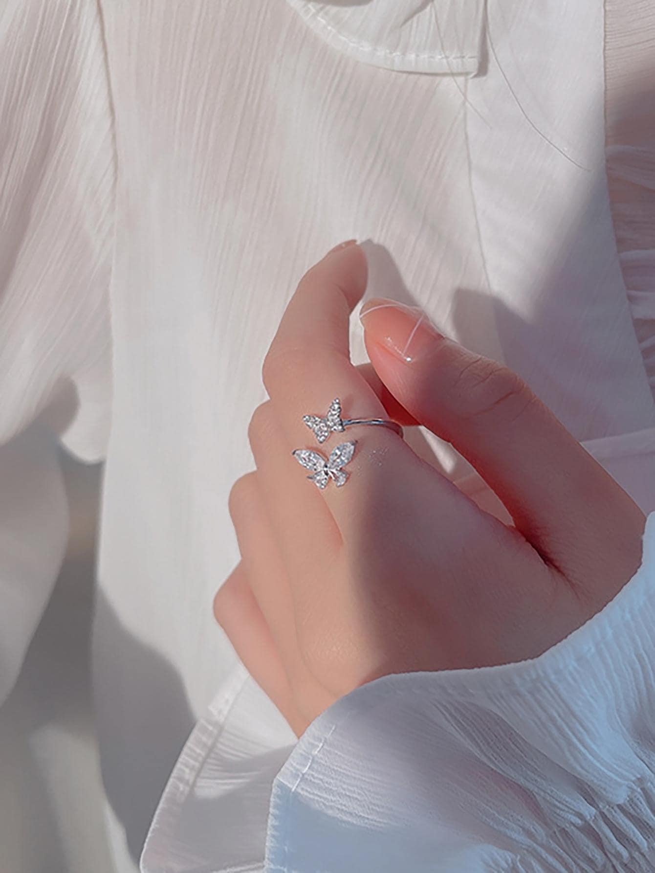 A Summer Wedding 925 Silver Butterfly Gentle Versatile Index Finger ...